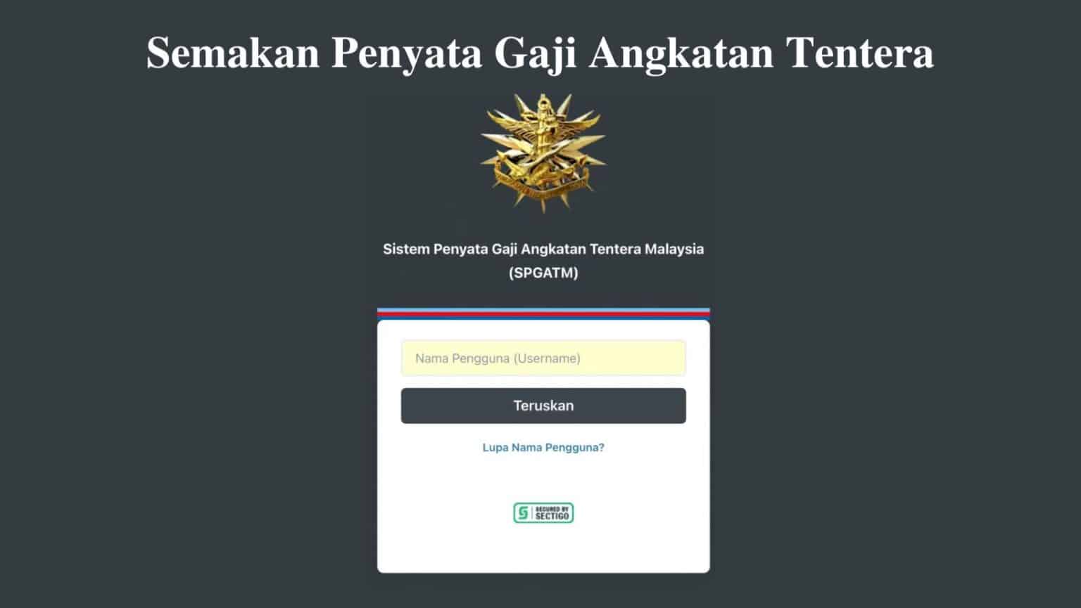 SPGATM : Semakan Penyata Gaji Angkatan Tentera Malaysia - Info rakyat