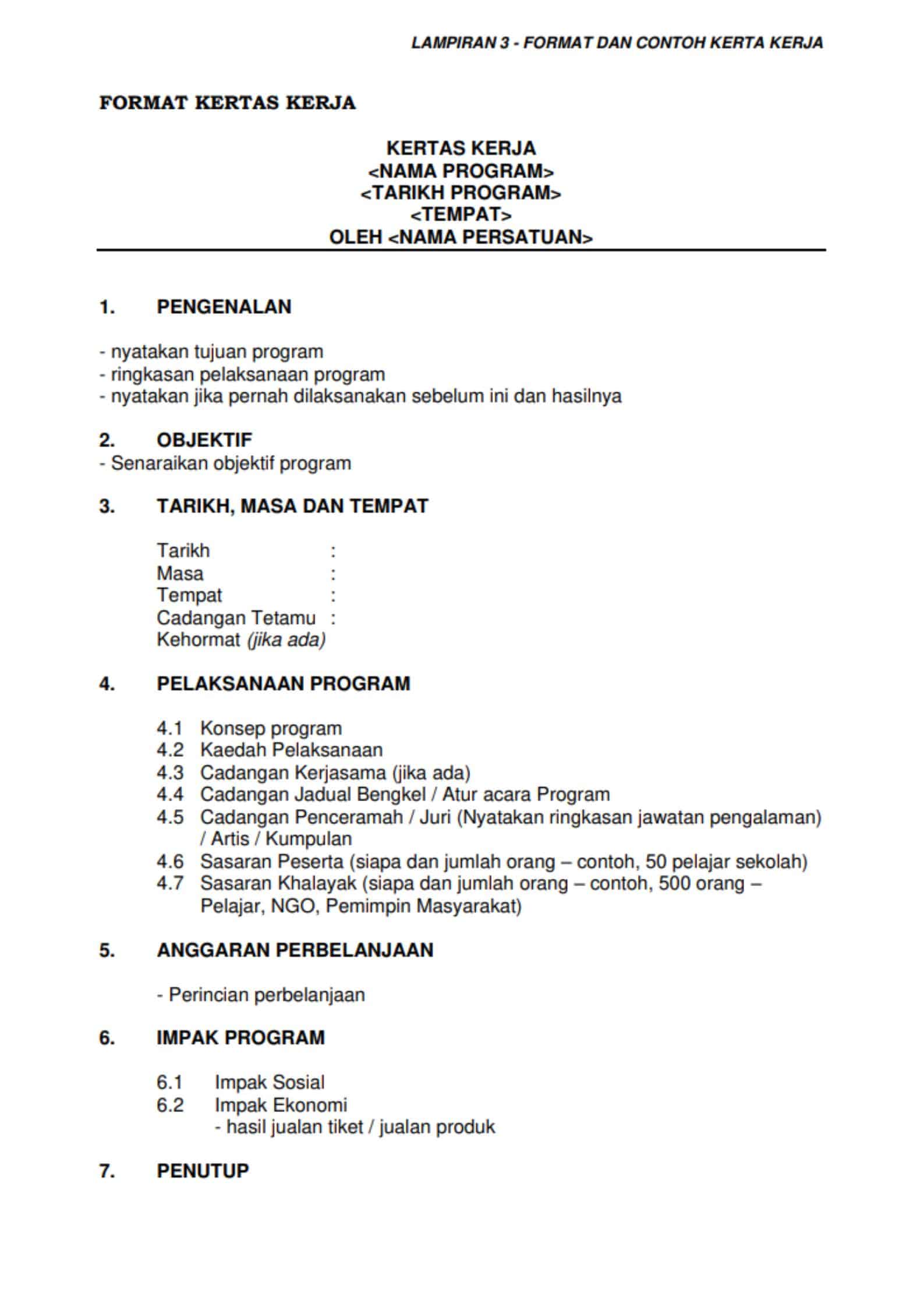 Kertas Kerja Program : Panduan Terbaik - Info rakyat